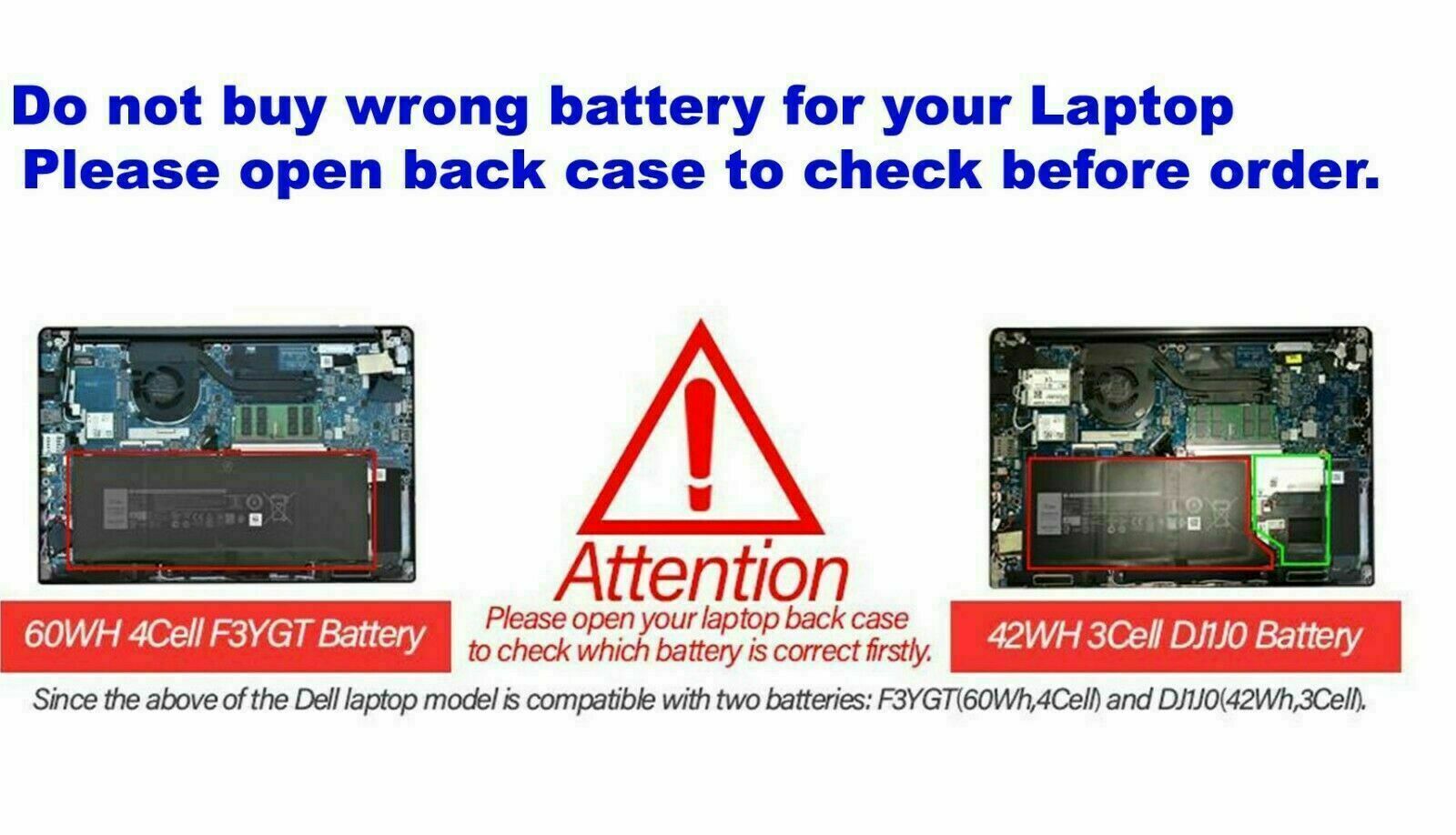 DJ1J0 PGFX4 Battery for Dell Latitude 12 7280 7290 14 7480 7490 E7280 ...