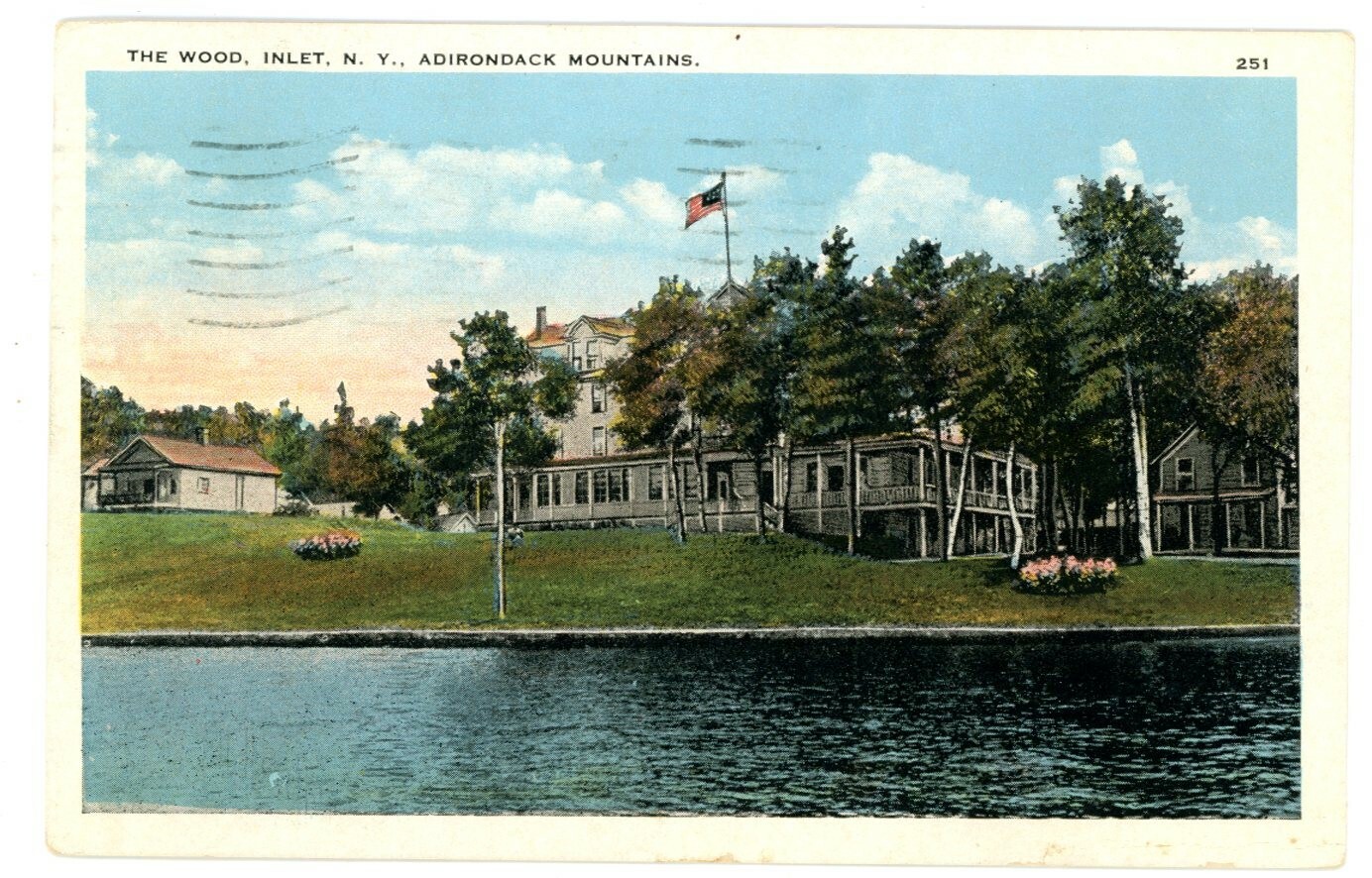 Inlet NY -THE WOOD HOTEL ON FOURTH LAKE- Postcard Adirondacks 4th | eBay