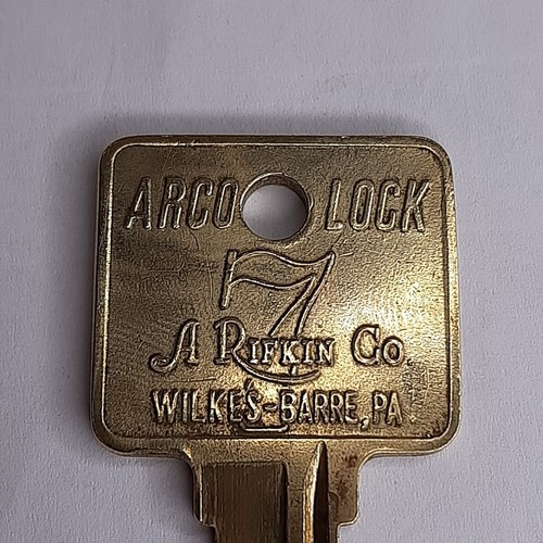 Vtg ARCO LOCK Bank Deposit Key 7 A Rifkin Co Brass Wilkes-Barre PA ...