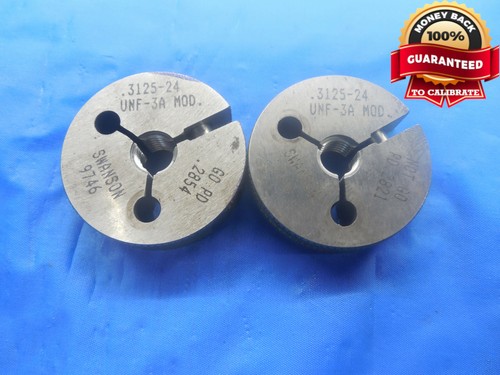 5/16 24 UNF 3A MODIFIED THREAD RING GAGES .3125 GO NO GO P.D.'S = .2854 ...