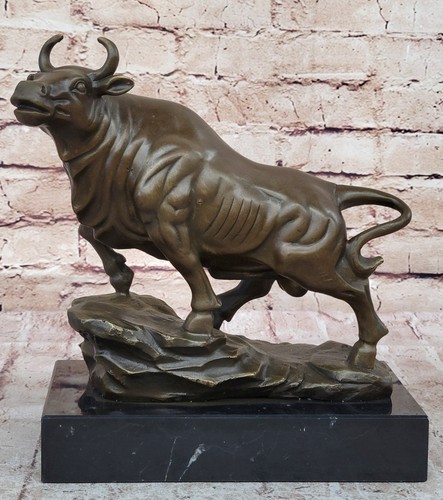 Vintage Art Bronze Charging Bull Similar to Wall Street Milo Artwork ...