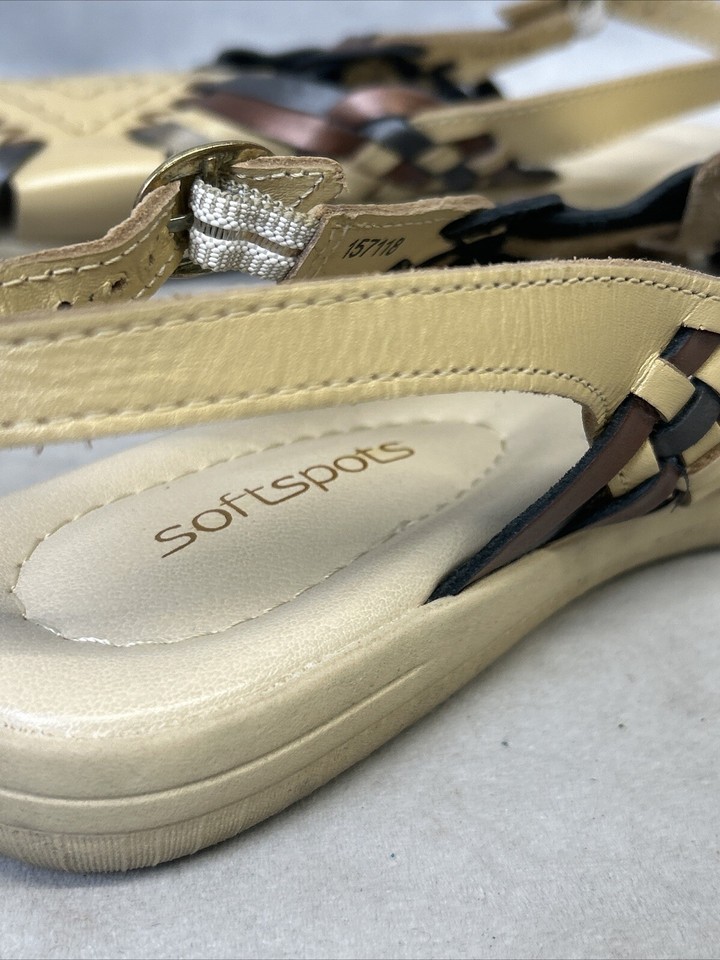 Softspots sandals for women Woven Metallic 11 Narrows Strap Back Shoes ...