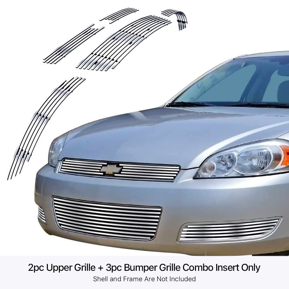 Fits 06-13 Chevy Impala LT/LS W/O Fog Light Stainless Chrome Billet ...
