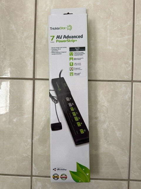 TrickleStar 7 Outlet Advanced PowerStrip 1080 Joules 4ft Cord Black for ...