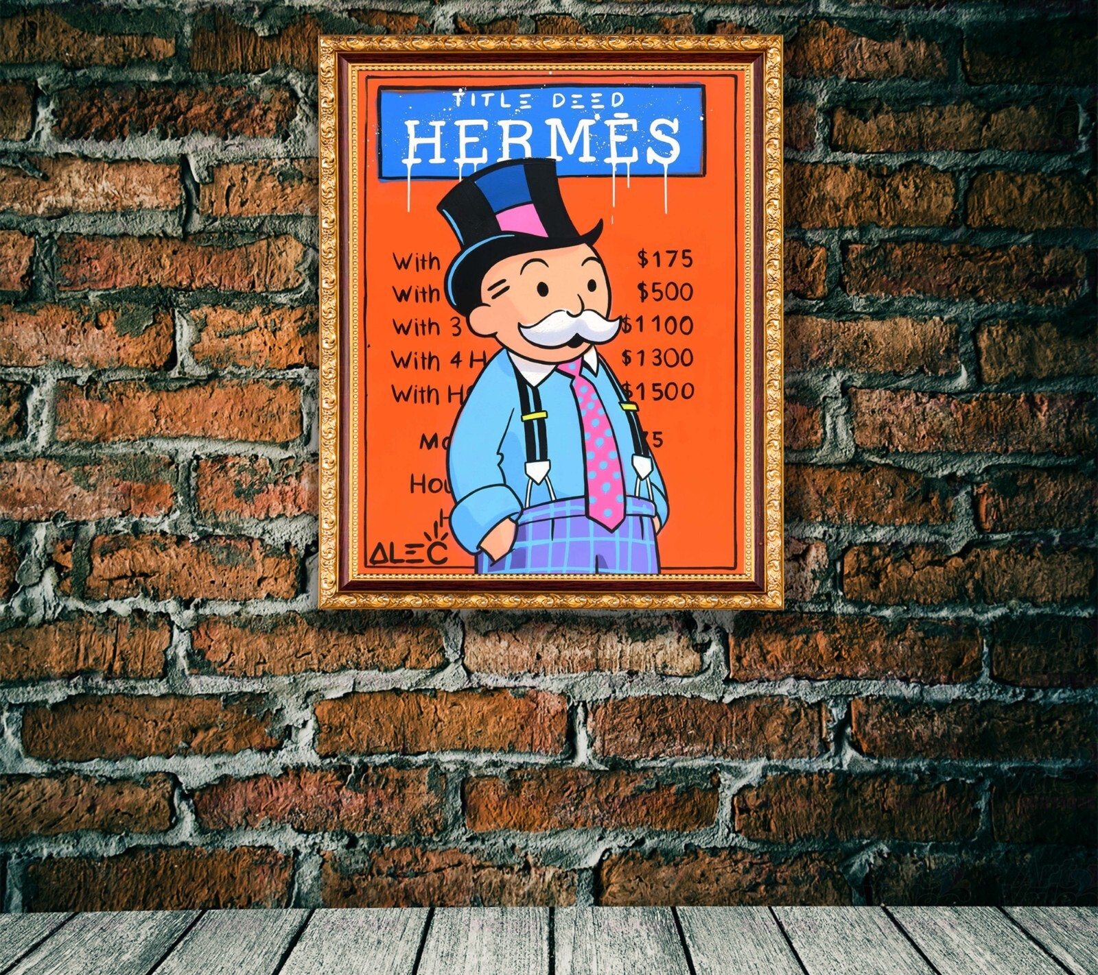 Alec Monopoly - Suspender Boss Art Print | Mounted Canvas Framed Poster ...