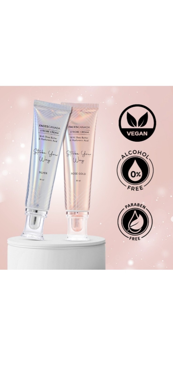 FACES- CANADA-Strobe Cream-Rose Gold-Primer + Highlighter + Moisturizer ...