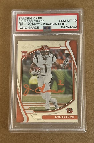 Jamarr Chase Panini #105 Rookie Card Signed Witnessed Auto PSA 10 2021 ...