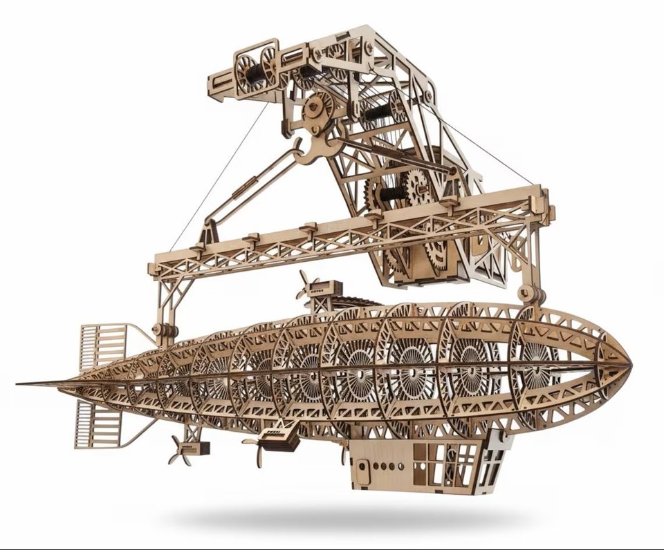 Zeppelin Airship Laser Cut Wooden - Steampunk Air Ship - 3D Model ...