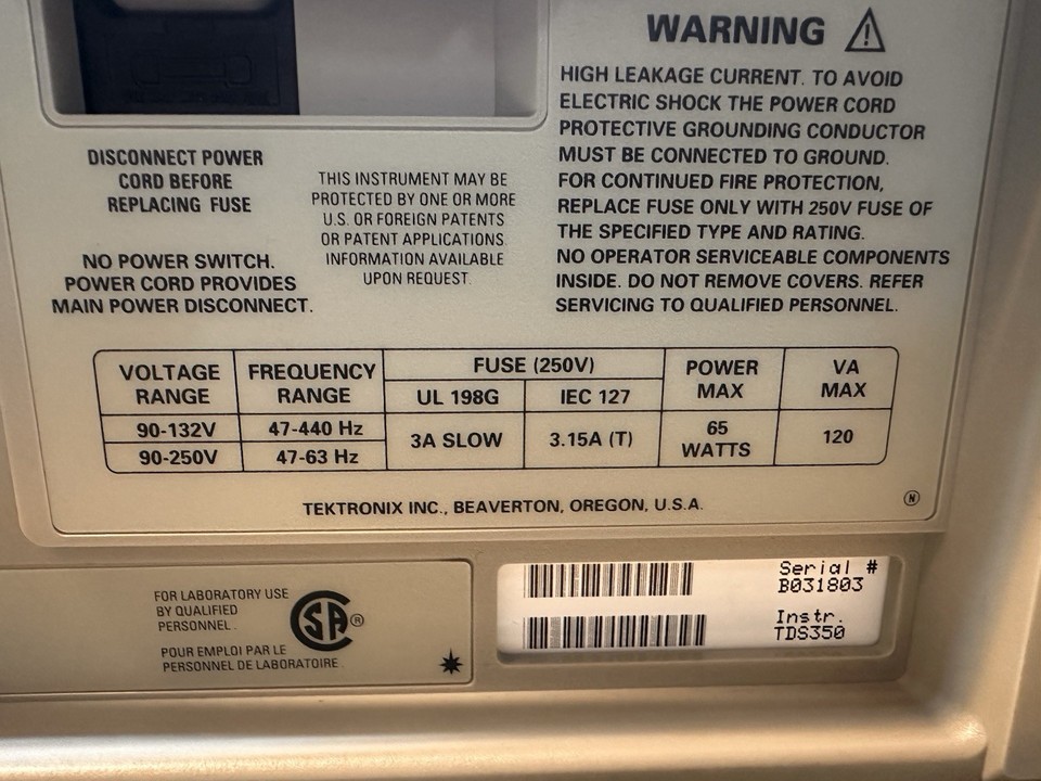 Tektronix TDS350 200MHz 1GS/s Oscilloscope Tested | eBay