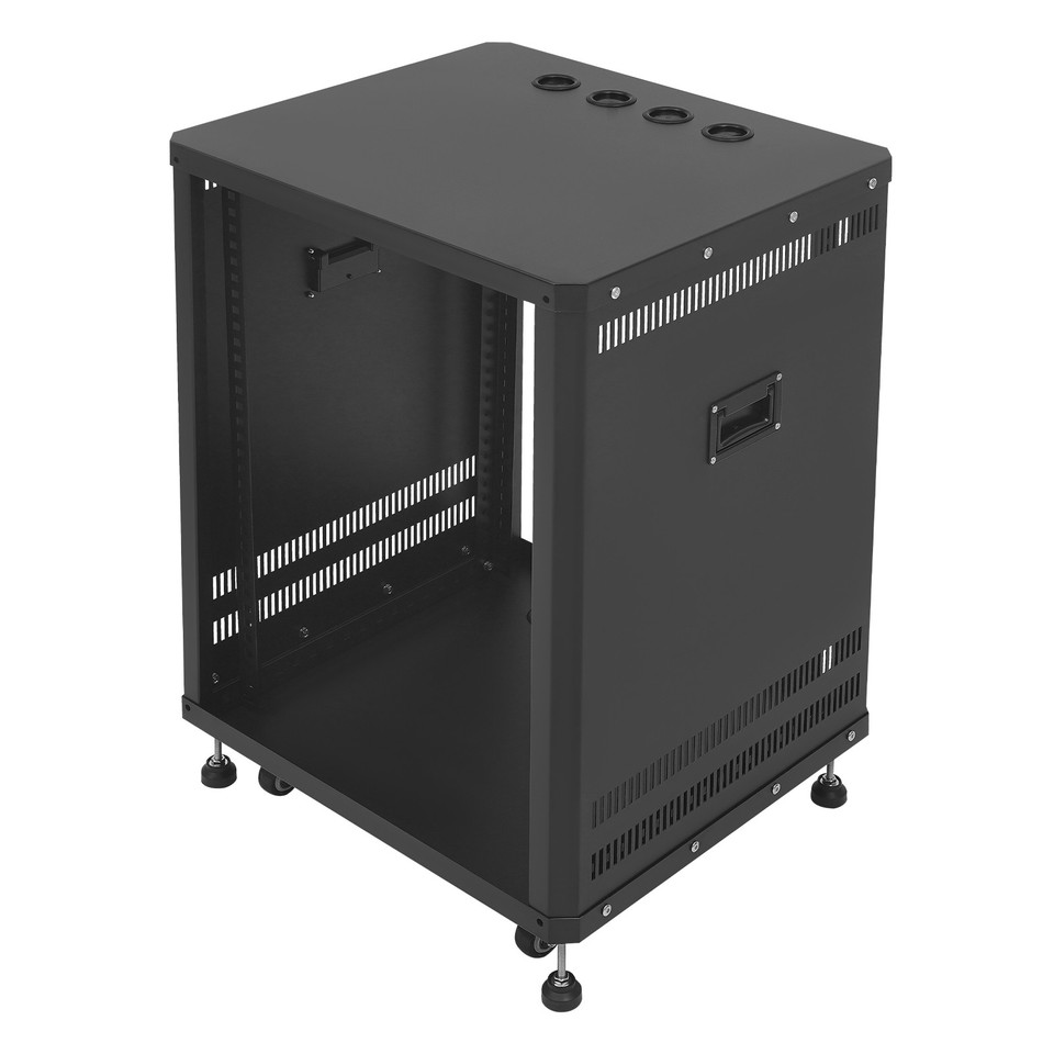 15U Audio Equipment Rack, Audio Rack with Feet & Wheels Rolling Studio ...