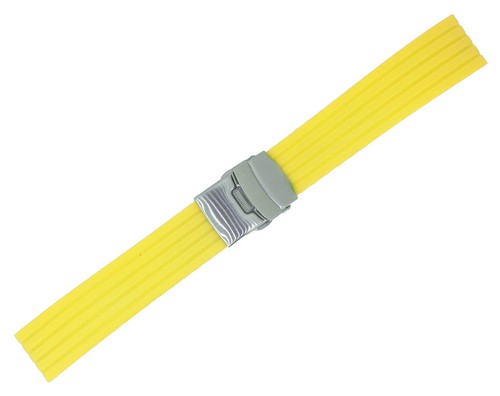 Minott > Bracelet Montre Silicone Souple Jaune > Fermoir de Sécurité ...
