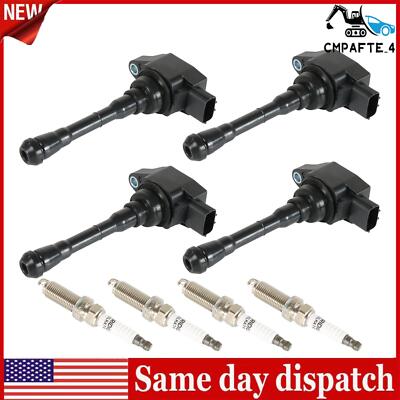 4pcs Ignition Coil & Iridium Spark Plug For 2011-2017 Juke L4 1.6L ...