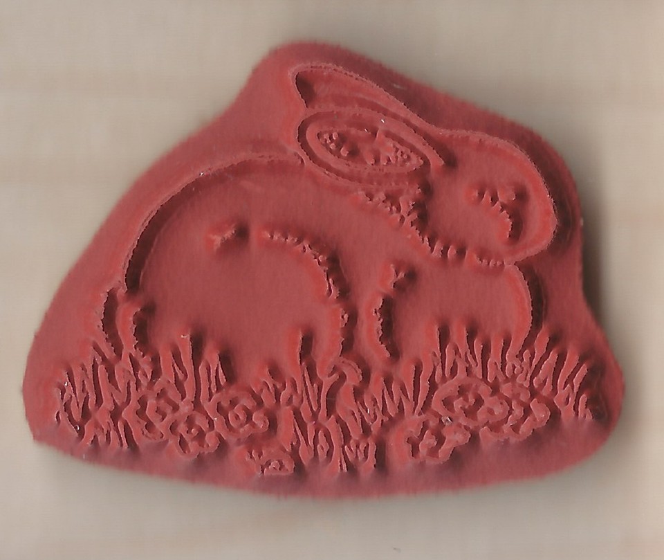 Spring Bunny Rabbit Wood Mounted Rubber Stamp IMPRESSION OBSESSION ...