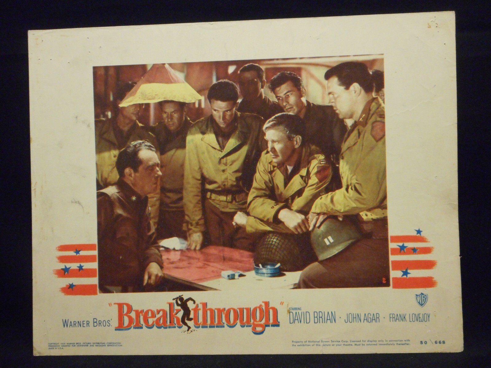 BREAKTHROUGH 1950 Lobby Card #2 WWII Frank Lovejoy David Brian | eBay