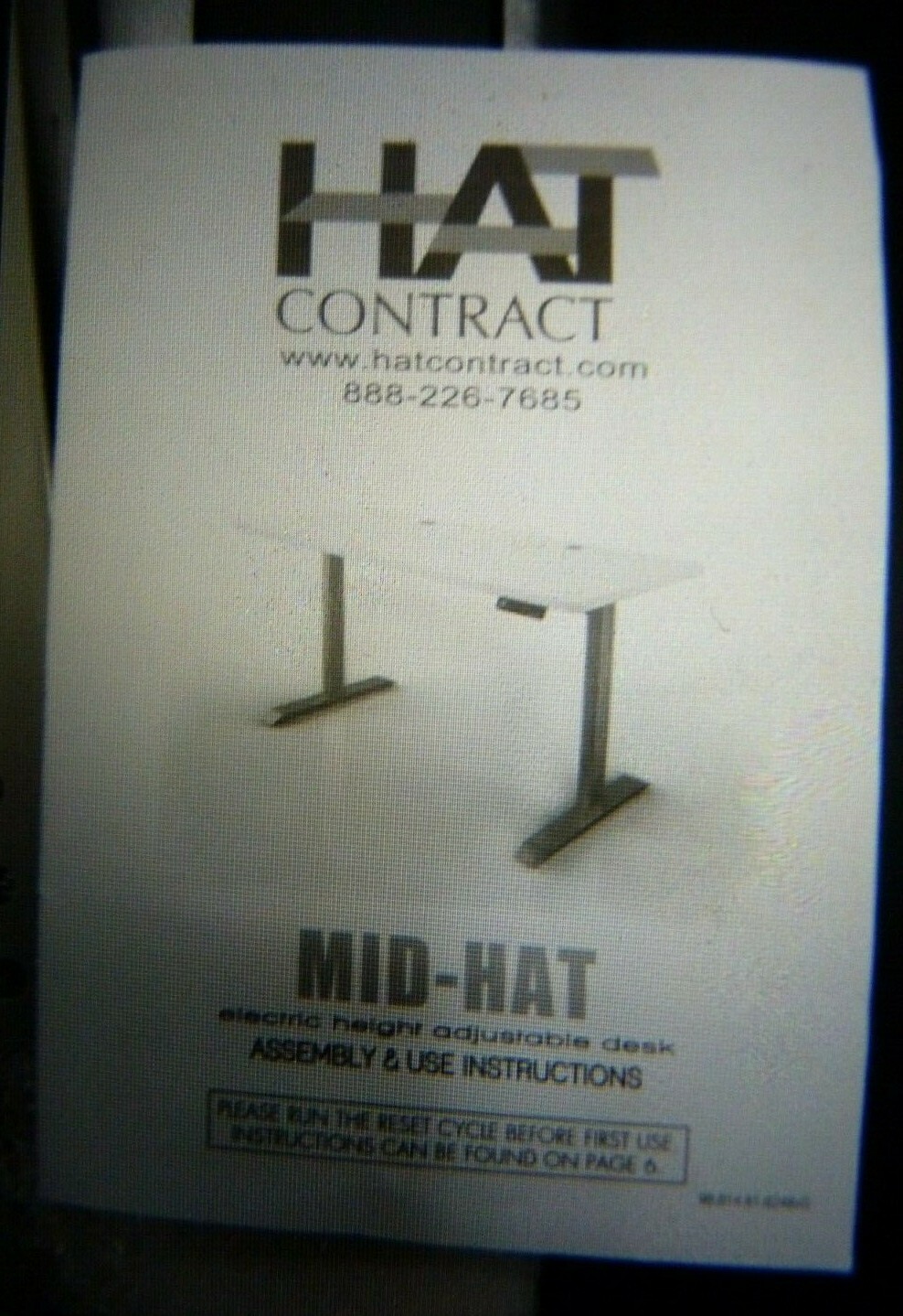 MID HAT ADJUSTABLE DESK BASE FRAM HAT2 MID-L (BLACK) | eBay