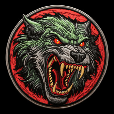 Wolf Patch Iron-on Applique Apocalypse Badge Mutated Zombie Coyote Fox ...