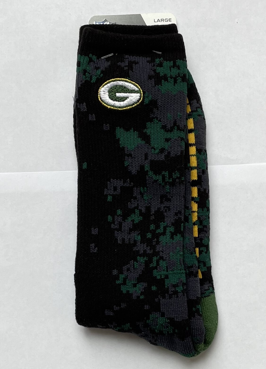 NFL Green Bay Packers Camo Fade Crew Socks Size Large Mens 10-13 ...