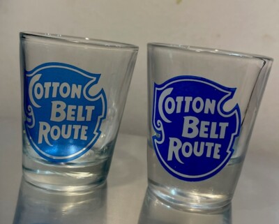 2 Cotton Belt Route Shot Glasses.1 With White Center 1 WithOut White ...