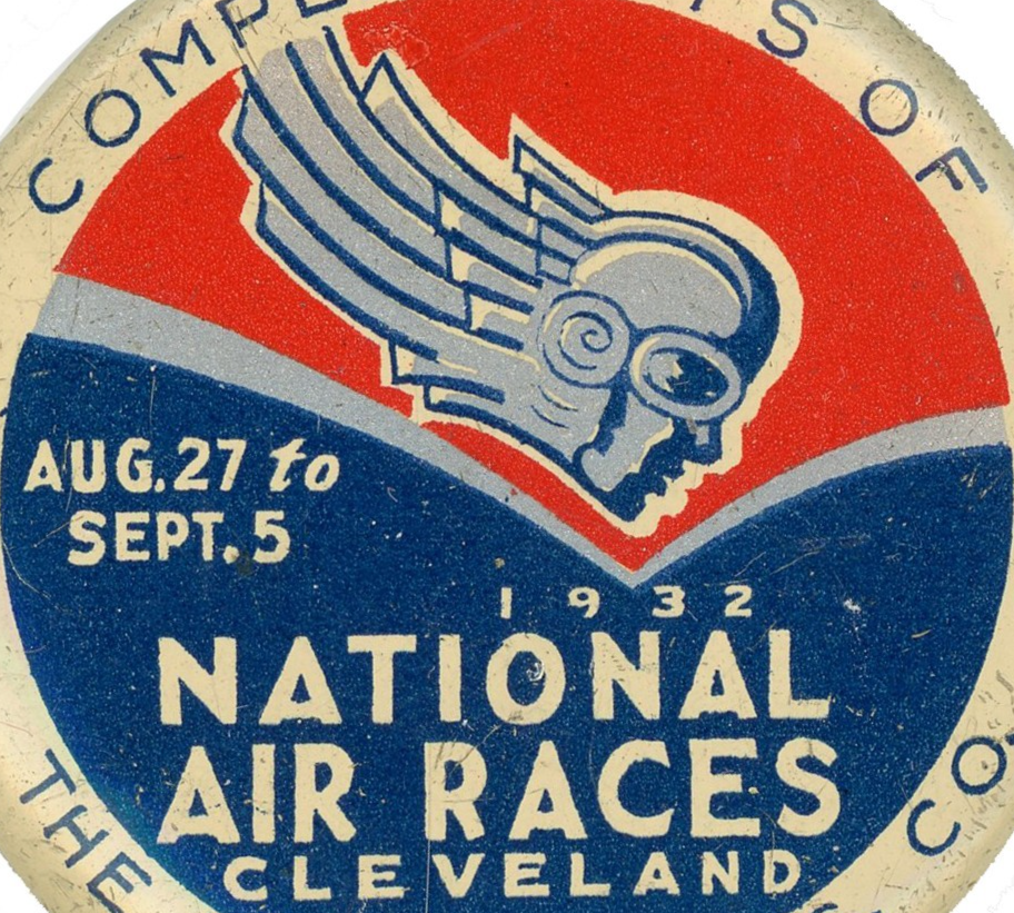 Vtg. Art Deco 1932 CLEVELAND NATIONAL AIR RACES Compliments Fisher Bros ...
