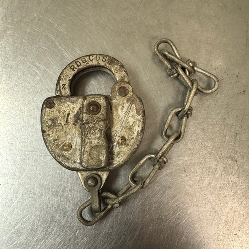 Vintage SLAYMAKER Railroad Padlock w/ Chain - RDG Co. Reading Railroad ...