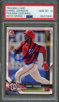 2018 Bowman Prospect #BP3 Daniel Johnson Signed Card PSA Slabbed Auto ...
