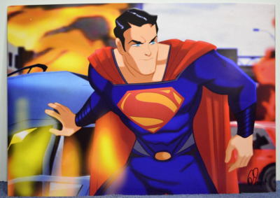 SUPERMAN Animated Series LOBBY CARD HAND SIGNED by Des Taylor Man Of ...