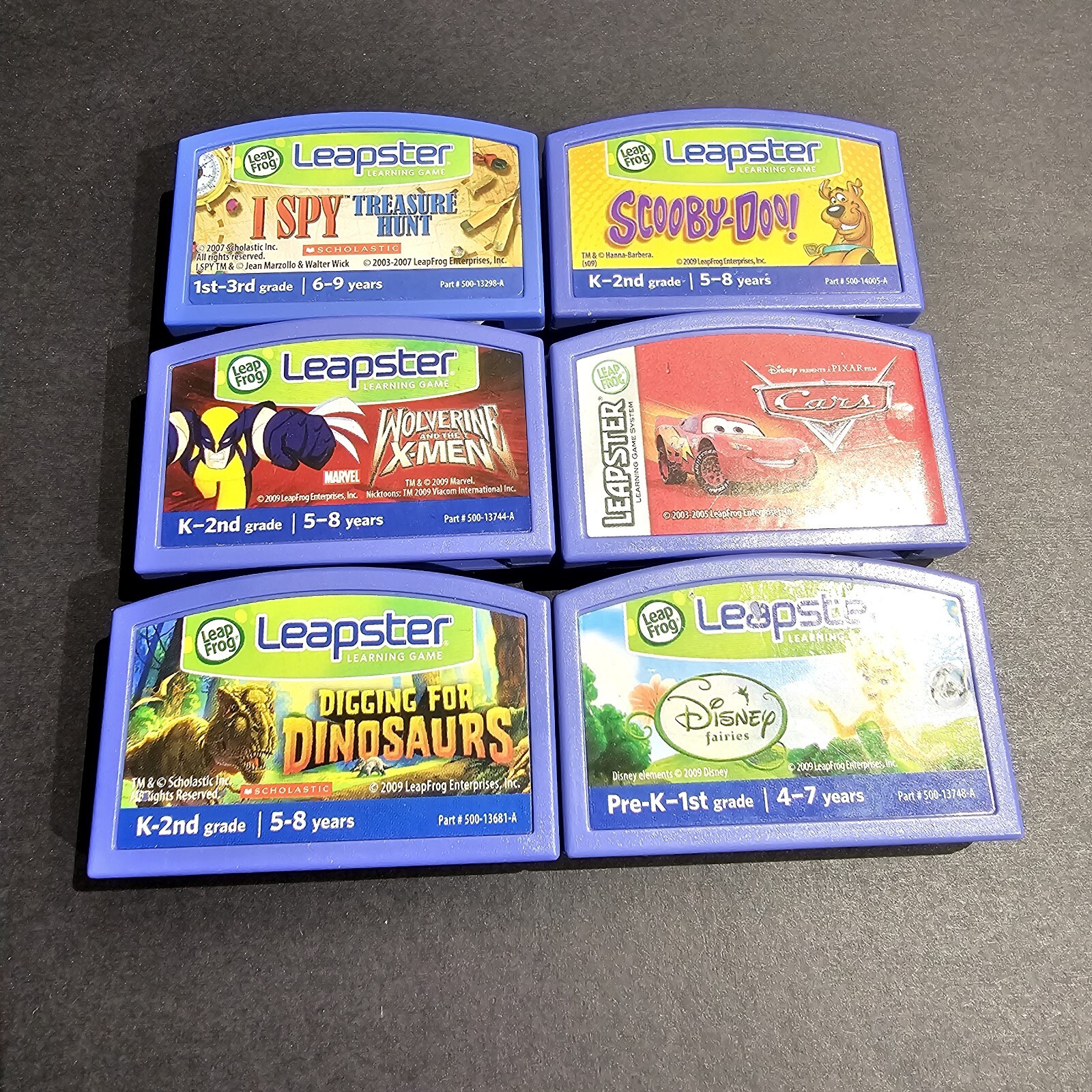 Lot Of 6 Leapster Leap Frog Games - Dinosaurs, Fairies, Wolverine, Cars ...