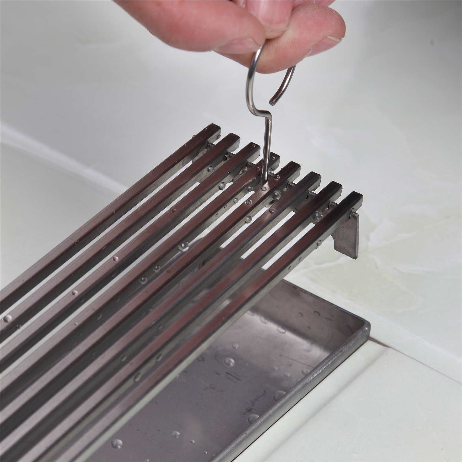 24" Rectangle Stainless Steel Bathroom Shower Waste Floor Insert Drain ...