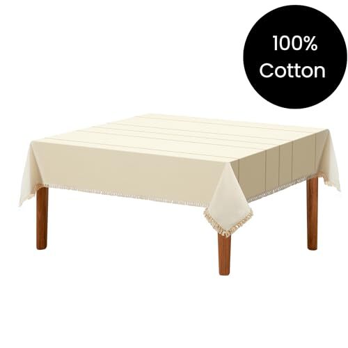 Rustic Tablecloth 55x55 inches Square Pure 55 inch Square Textured ...