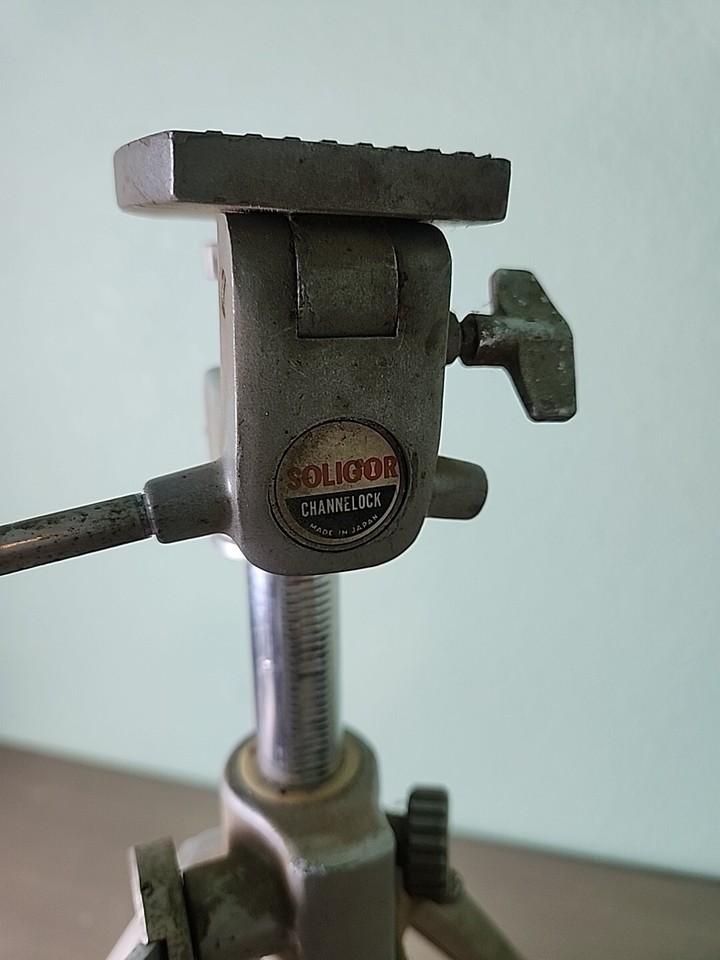 Vintage Soligor Channelock Camera Tripod Adjustable Height Silver Works ...
