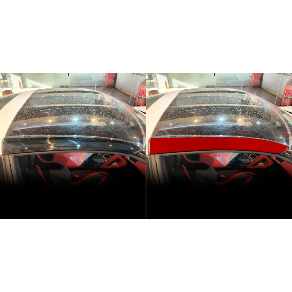 For Chevrolet Corvette C7 2014-19 Red Carbon Fiber Roof Moldings Trim ...