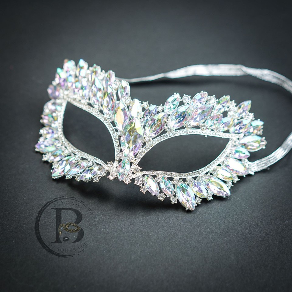 Crystal Masquerade Masks Sparkling Rhinestones Pageant Wedding Prom ...