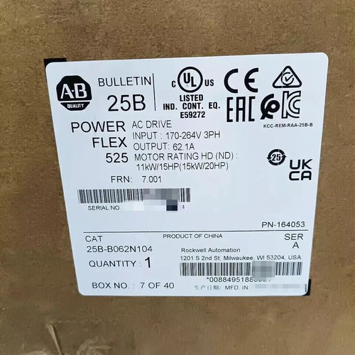 25B-B062N104 AB PowerFlex 525 15kW (20Hp) AC Drive 25B-B062N104 | eBay