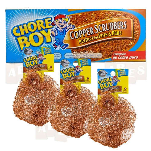3-Pack Chore Boy Copper Scrubbers Scrubbing Pads, For Pots Pans Stoves ...