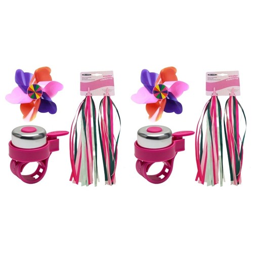 6 PCS Pinwheel Bicycle Bells Streamers Bike Gift Accessories Kids Set ...