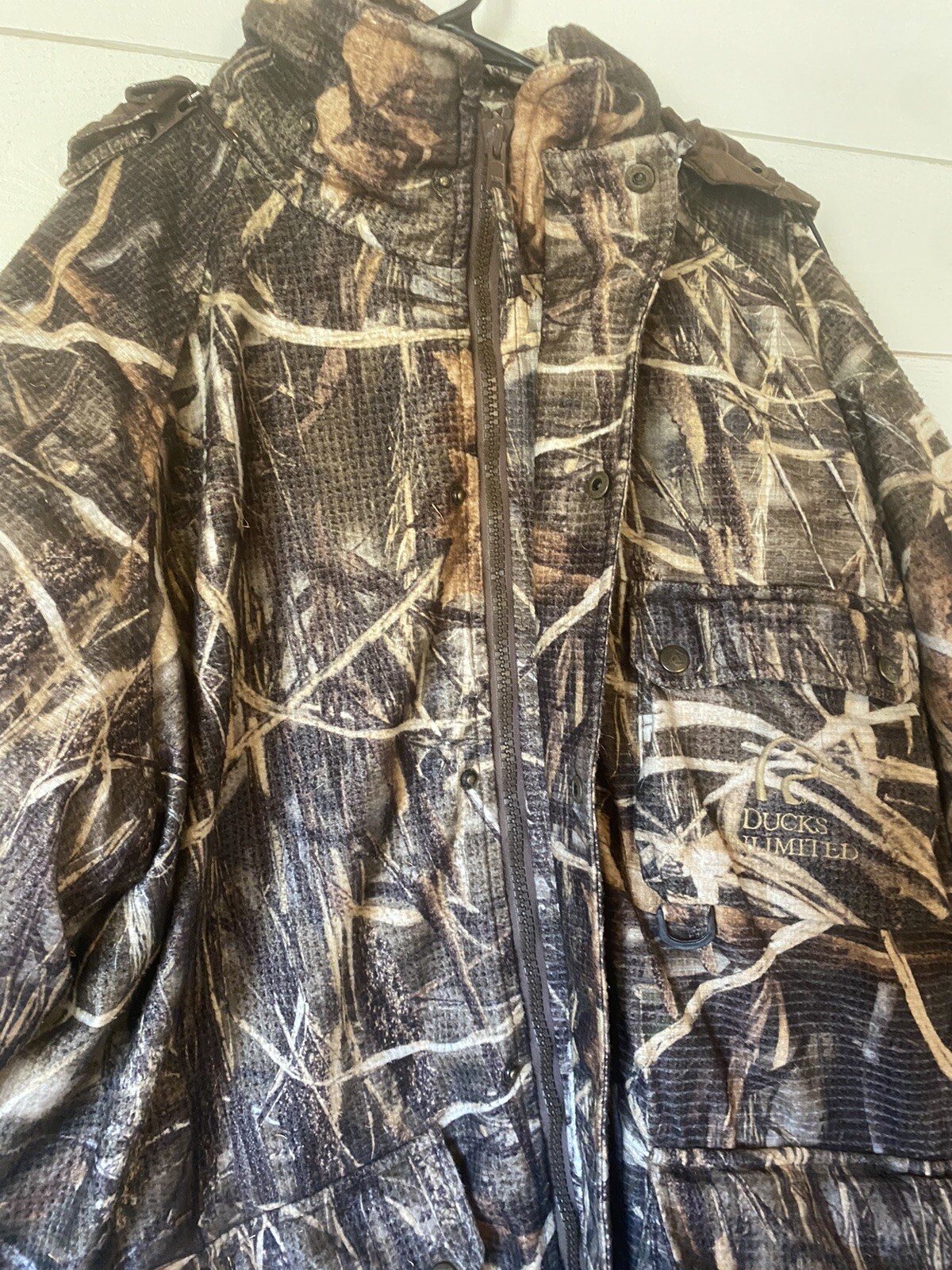 Whitewater Ducks Unlimited Camo Hunting 2 in 1 Removable Coat Men’s L ...