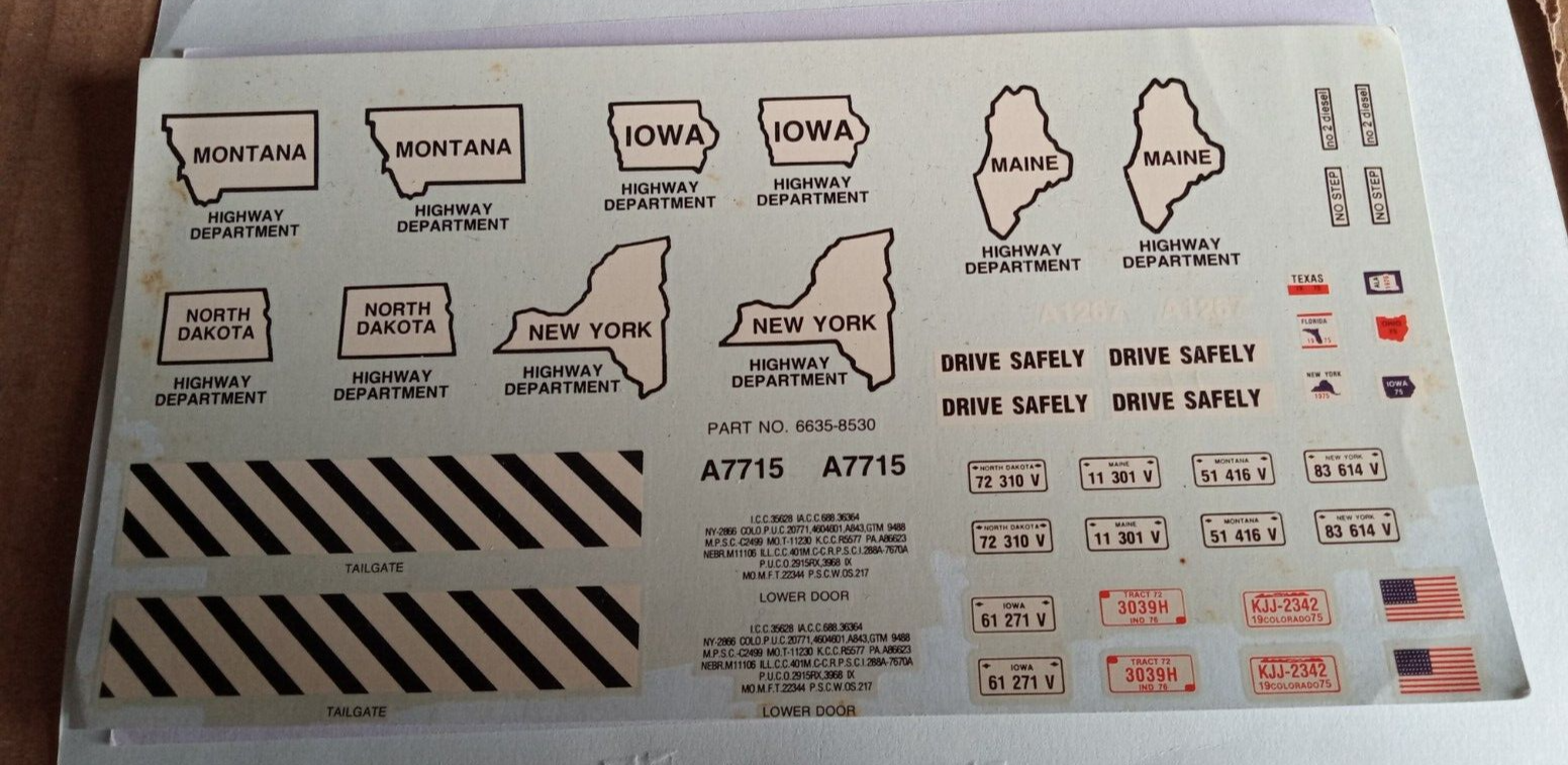 Semi Truck Decals only 1/25 scale Package #549 "read desc " @@ | eBay