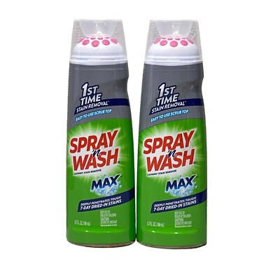 2X Spray n Wash Max Laundry Stain Remover Gel Stick with Easy to Use ...