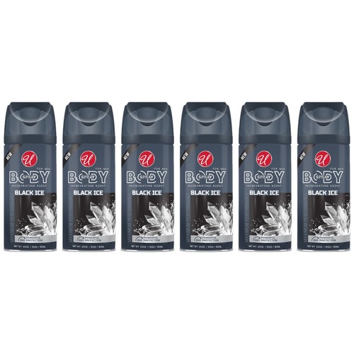 Invigorating Black Ice Scent 24 Hour Body Spray For Men, 3.5oz. (Pack ...