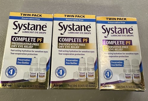 Lot Of 3 Systane Complete PF Eye Drops Twin Pack 2 10 ML Bottles Each ...