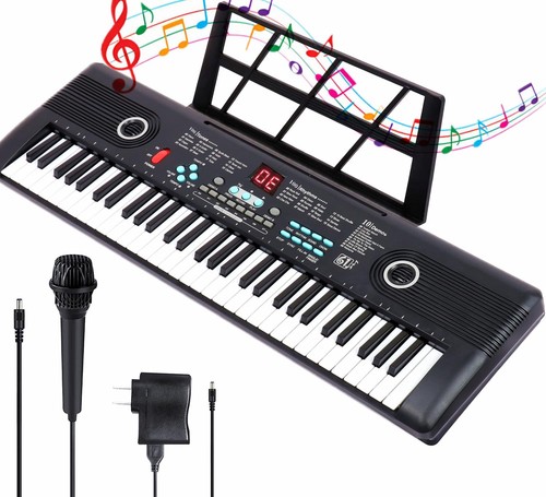 Keyboard Piano 61 Key Music Electric Piano For Kids Beginner W/Dual ...