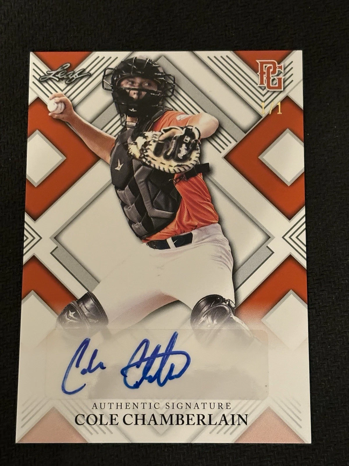 COLE CHAMBERLAIN Rookie 2023 Leaf Perfect Game National Showcase Orange 1/1 | eBay