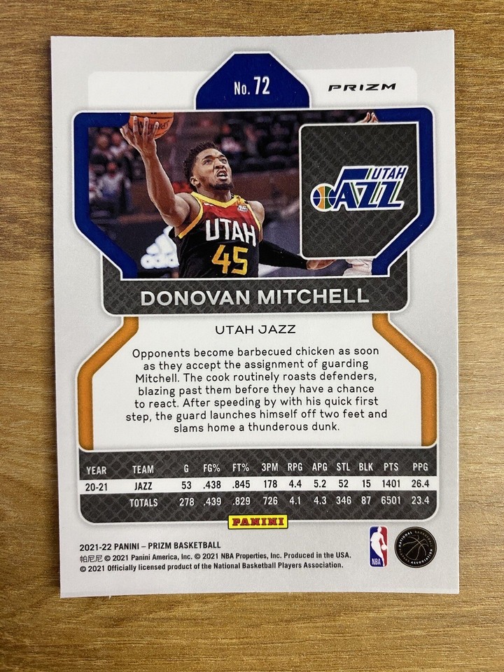 2021-22 Prizm Basketball Red White Blue Prizm Donovan Mitchell #72 | eBay