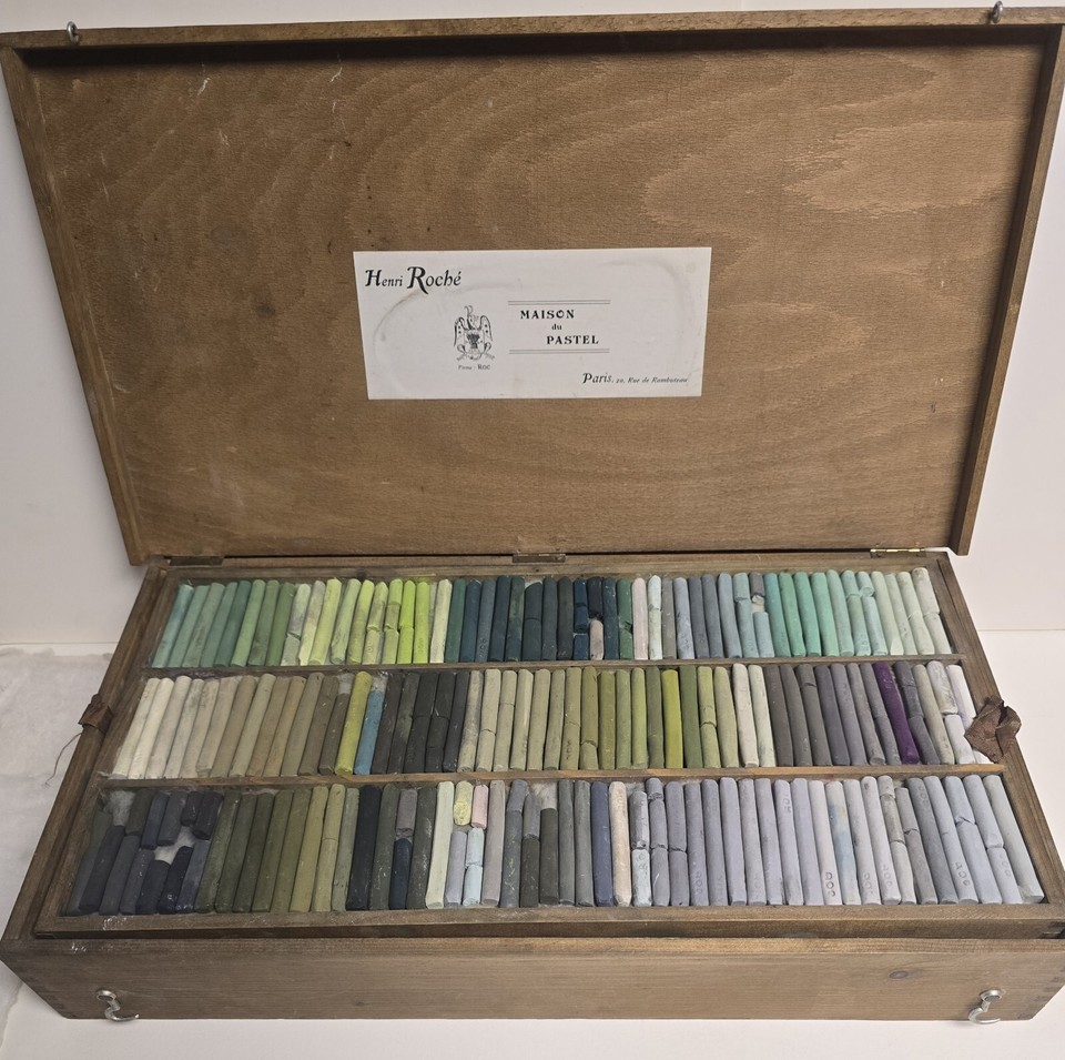 Henri Roche Complete Pastel Set of 450 in Wooden Box, 3 Trays | eBay
