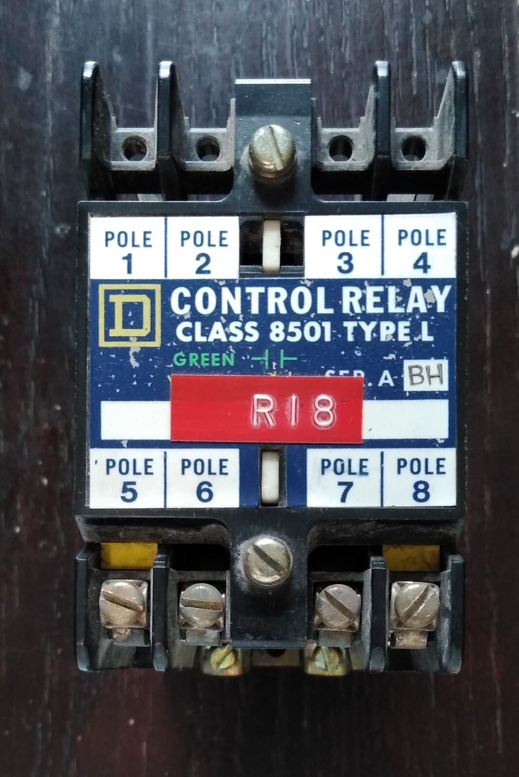 Square D Industrial Control Relay Class 8501 Type L Relay Series A, SER ...