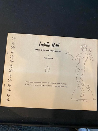 Lucille Ball Paper Doll Coloring Book by Ralph Hodgdon , SIGNED BY ARTIST 1994 | eBay