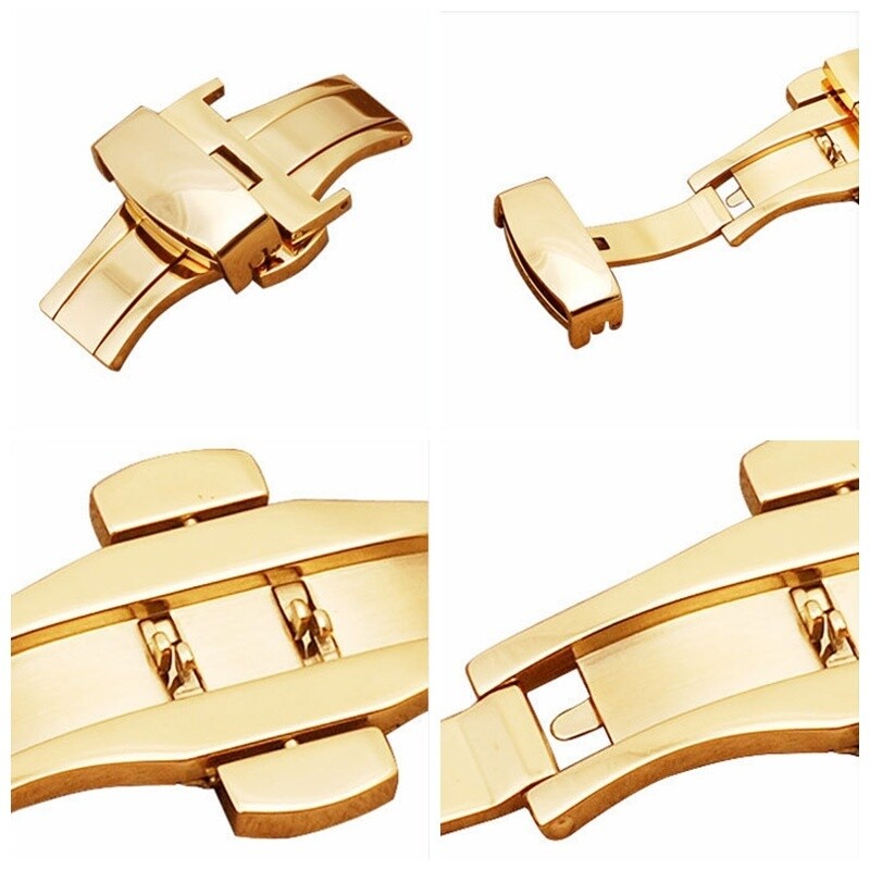 Fold Spring Watch Buckles Deployment Butterfly Clasp for Leather Strap ...