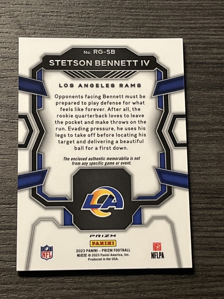 2023 Panini Prizm STETSON BENNETT IV Neon Green Pulsar Rookie Gear #RG ...