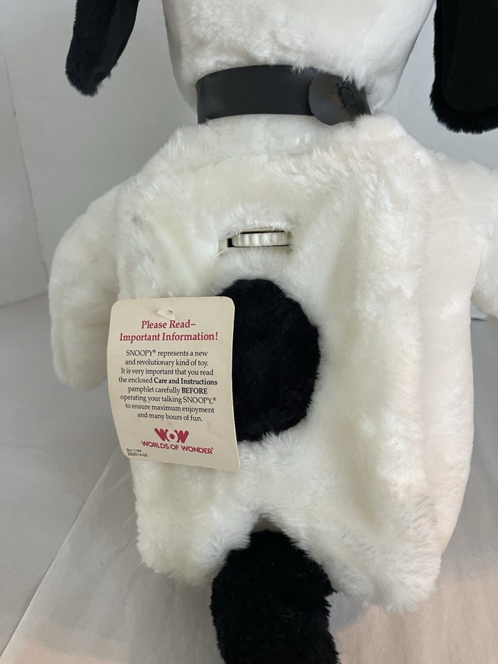 Talking SNOOPY 1986 Worlds Of Wonder CLEAN W/Cassette Tape Animated ...