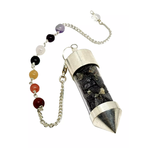 Black Tourmaline Vial Pendulum Gemstone Protection Bottle Chamber 7 Chakra Chain | eBay